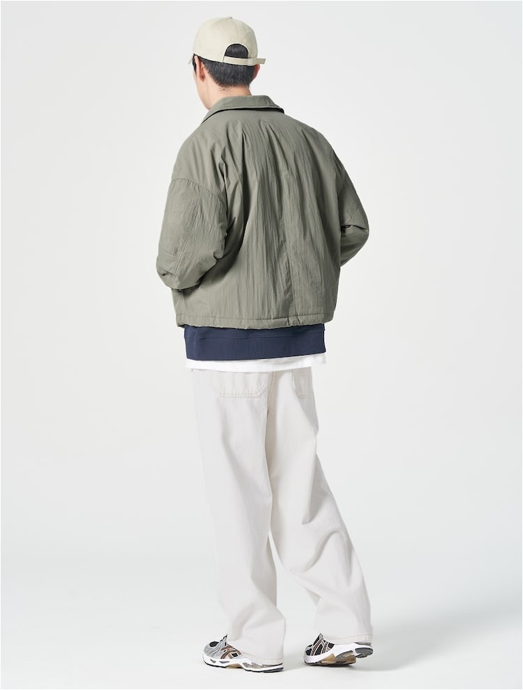 8seconds Light Weight Collar Neck Padding Jumper Khaki | Puffer for Men ...