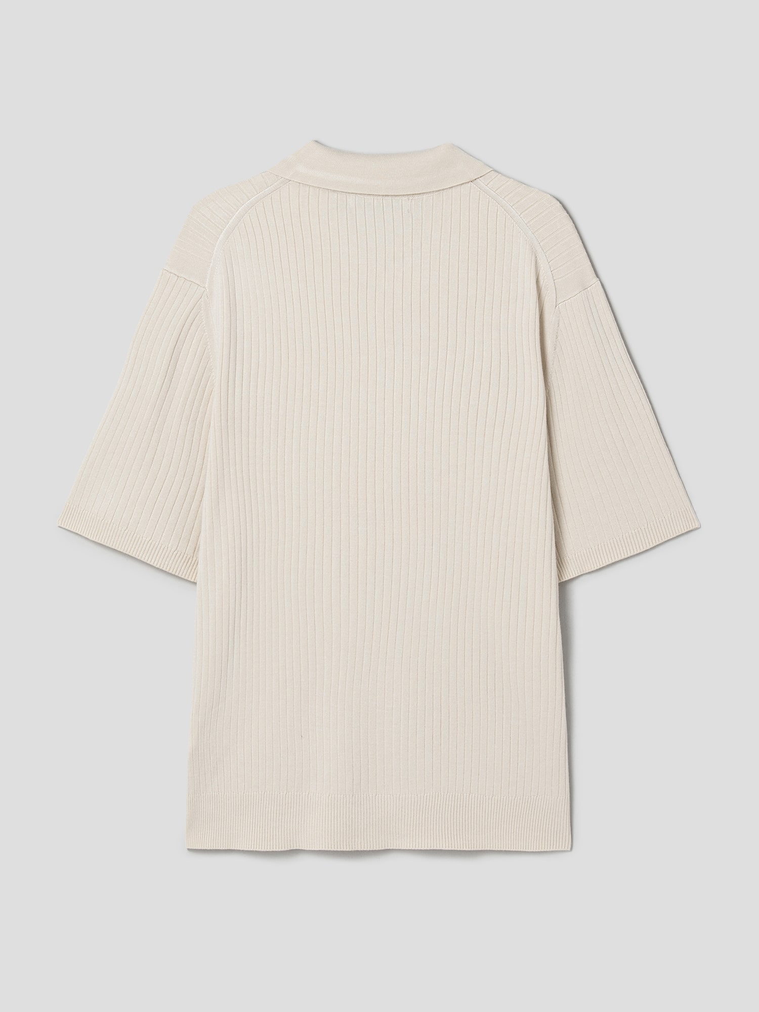 8seconds Ribbed Collar Neck Half Sleeve Knit Ivory | Collared for Men ...