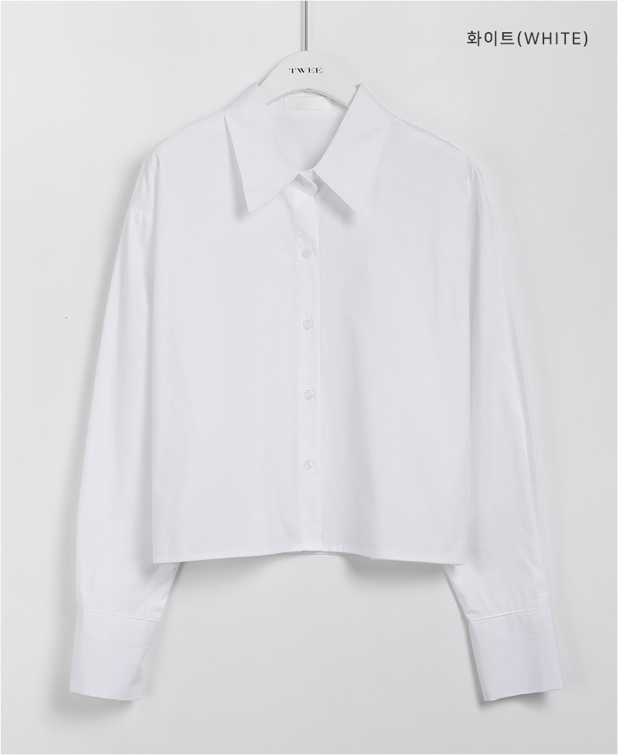 TWEE High Crop Cotton Shirt | Collared Shirts for Women | KOODING