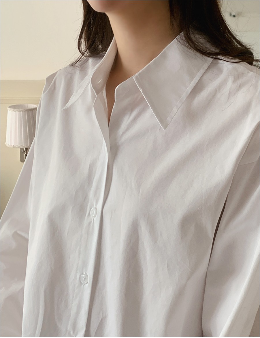 TWEE High Crop Cotton Shirt | Collared Shirts for Women | KOODING