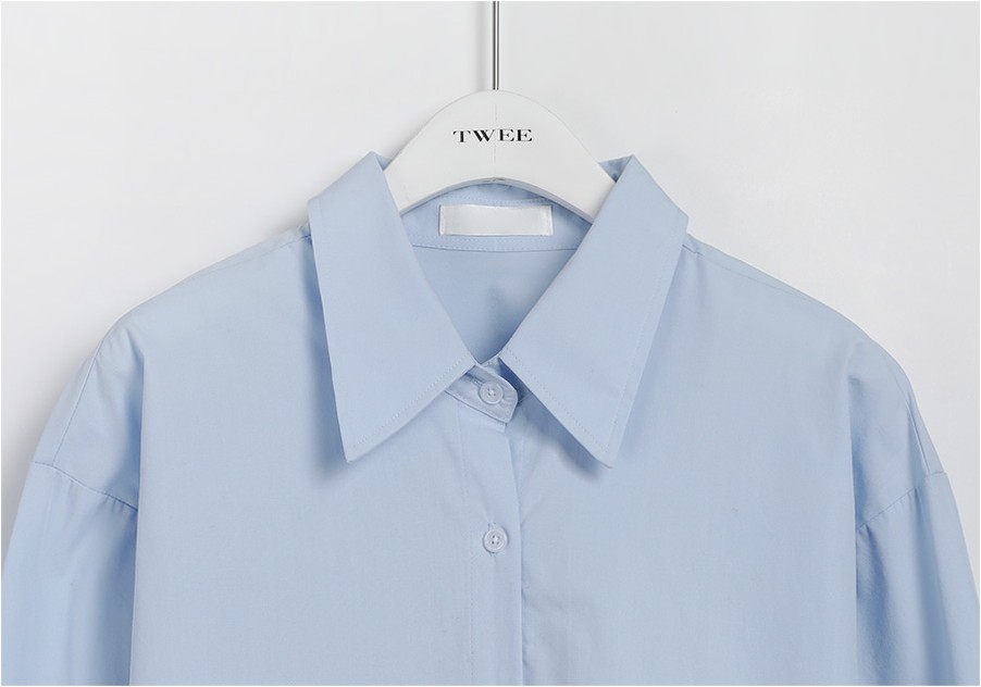 TWEE High Crop Cotton Shirt | Collared Shirts for Women | KOODING