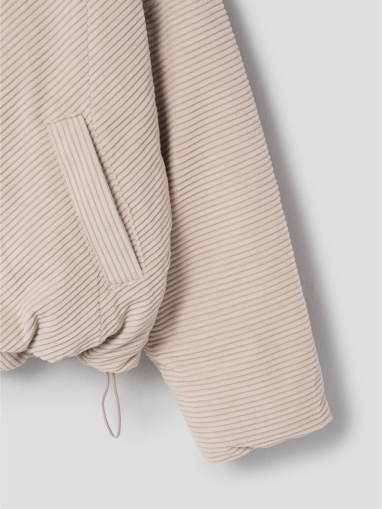 8seconds Corduroy High Neck Volume Padding Beige | Puffer for Women | KOODING