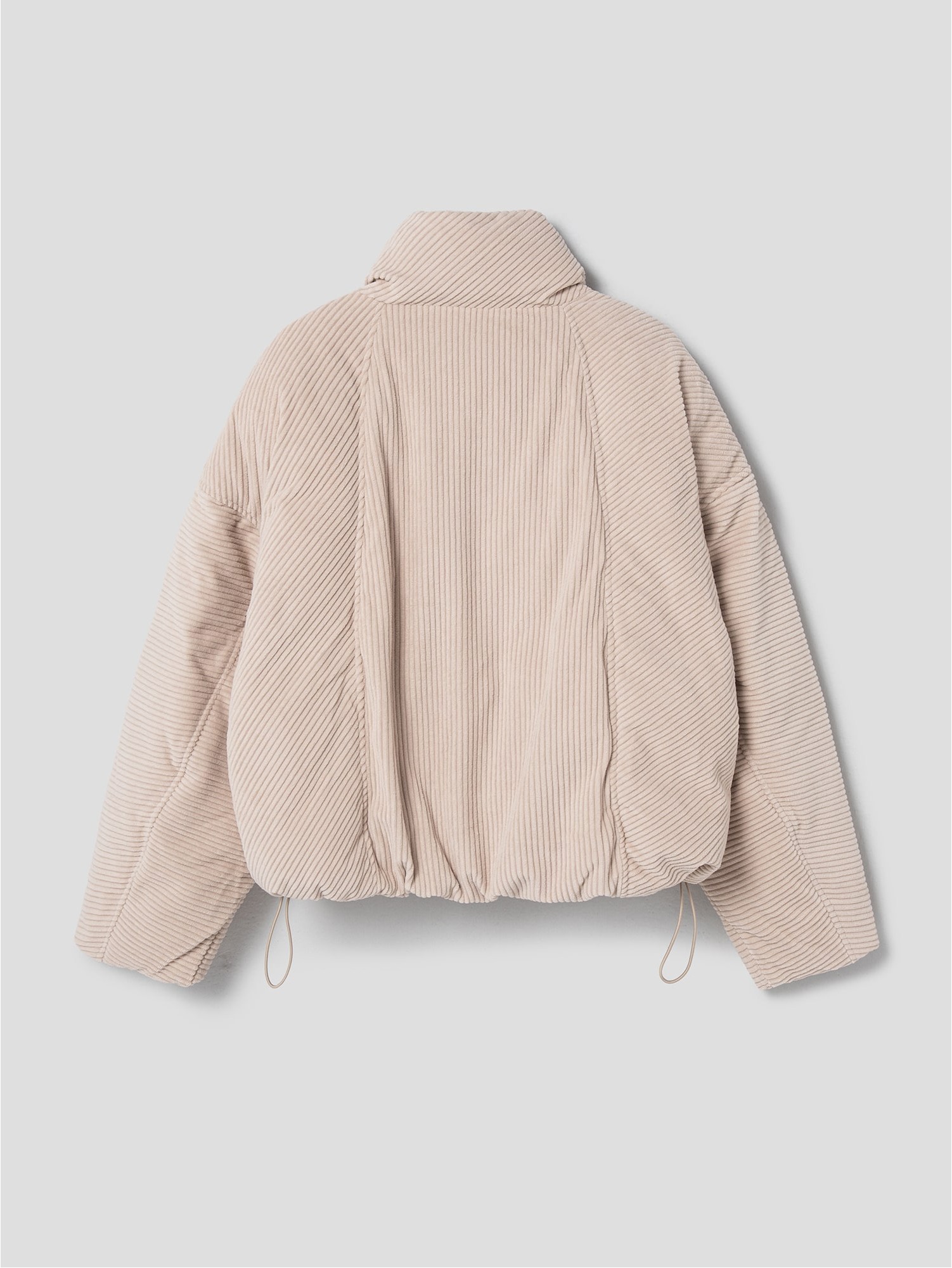 8seconds Corduroy High Neck Volume Padding Beige | Puffer for Women | KOODING