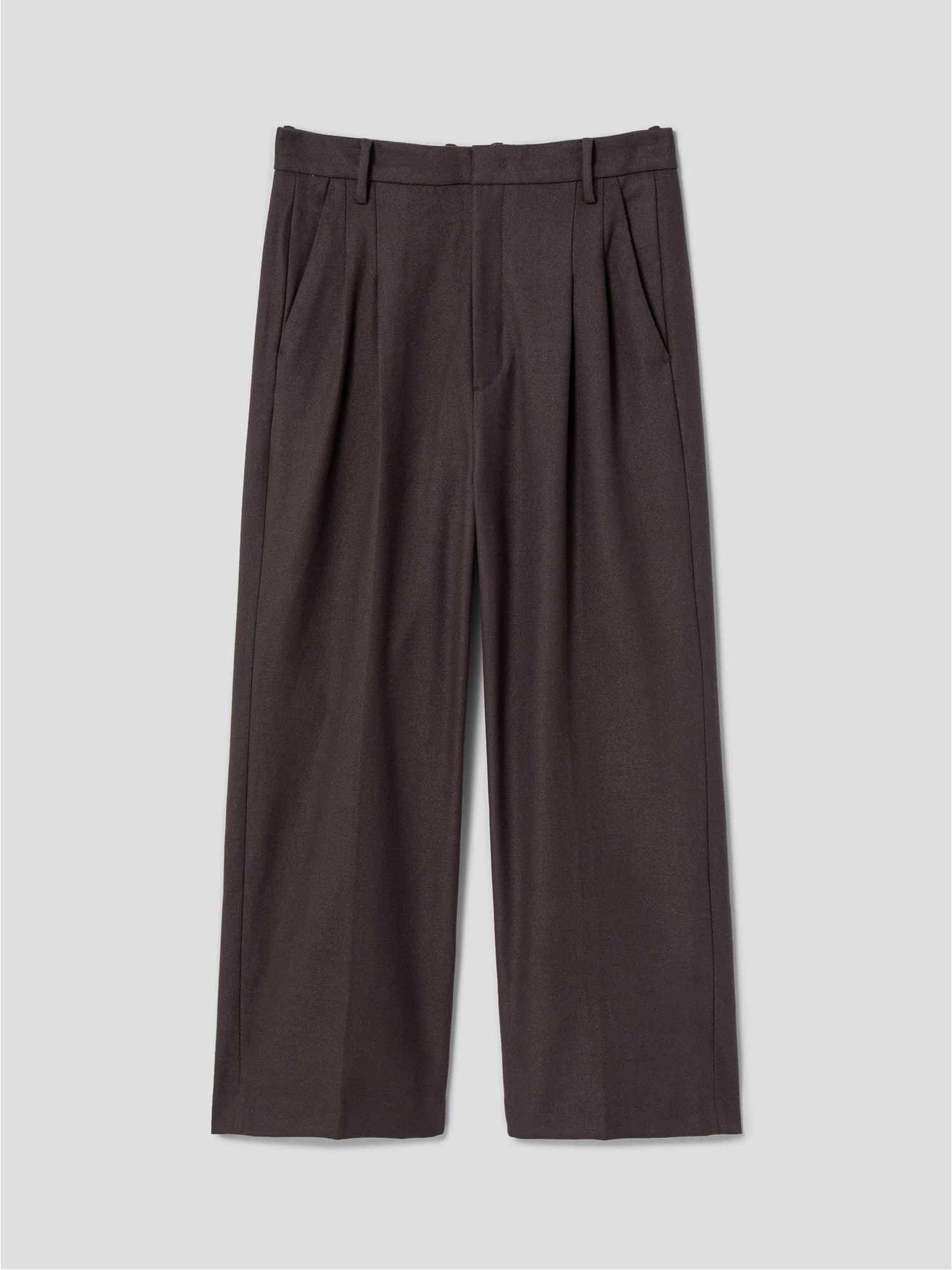 8seconds Two Tucks Wide Slacks Dark Brown | Wide Pants for Men | KOODING