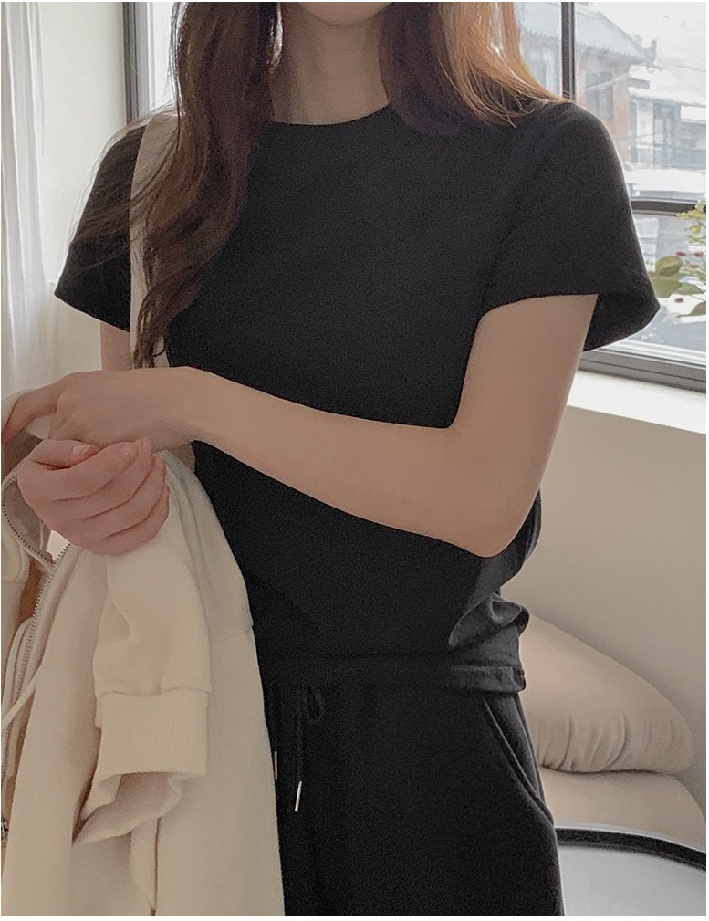 TWEE Every Peach Short Sleeve Round Tee Shirt | Basic Tees for Women | KOODING