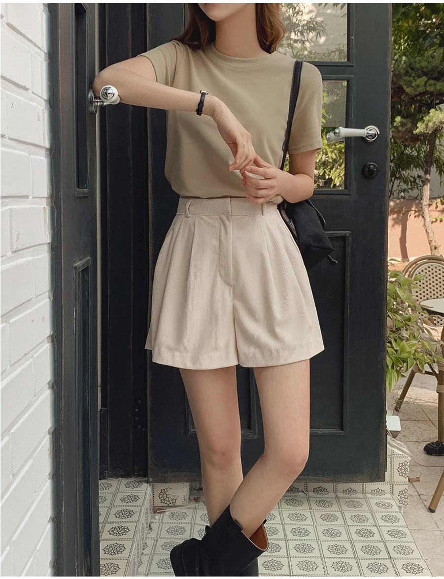 TWEE Every Peach Short Sleeve Round Tee Shirt | Basic Tees for Women | KOODING