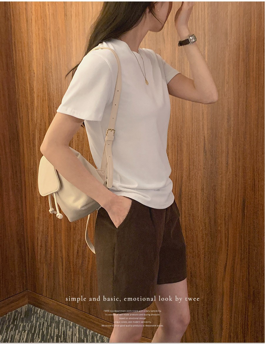 TWEE Every Peach Short Sleeve Round Tee Shirt | Basic Tees for Women | KOODING