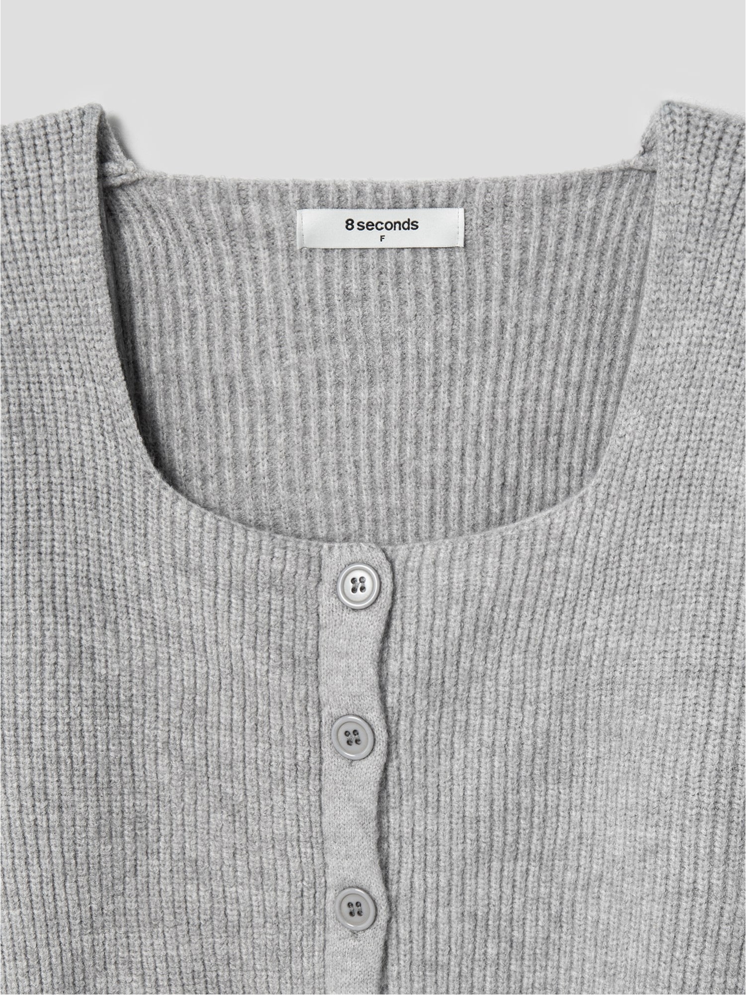 8seconds Squared Neck Cardigan Gray | Cardigans for Women | KOODING