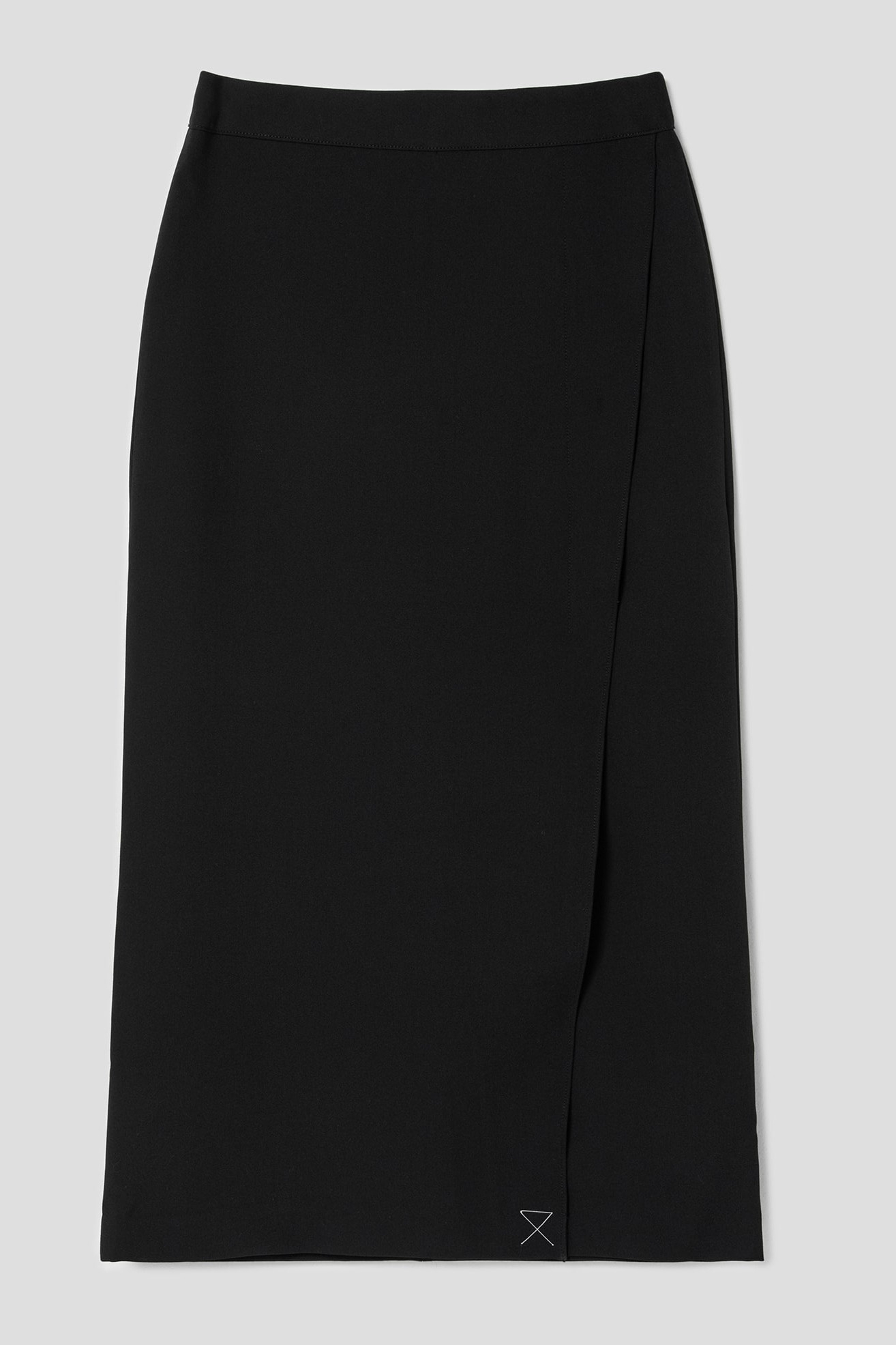 8seconds Poly Span H Line Long Skirt Black | A-Line for Women | KOODING