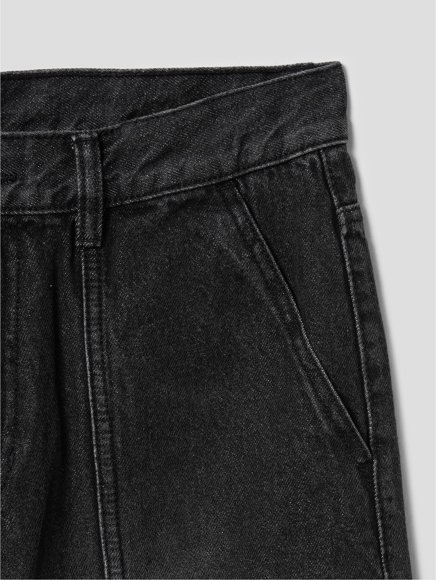 8seconds Zipper Cargo Wide Fit Denim Pants Black | Wide Pants for Men ...