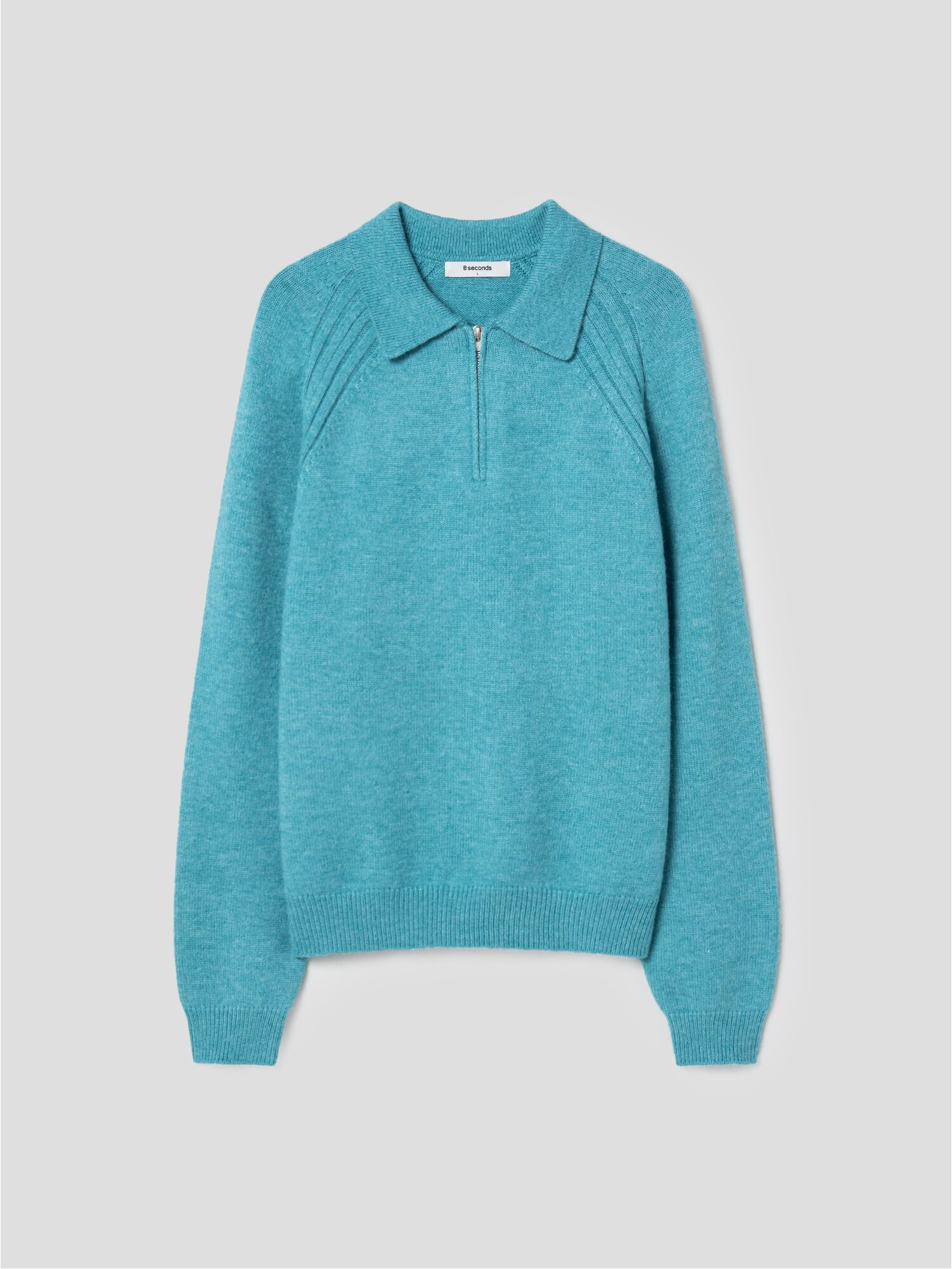 8seconds Raglan Collar Neck Half Zipup Knit Sky Blue | Collared for Men ...