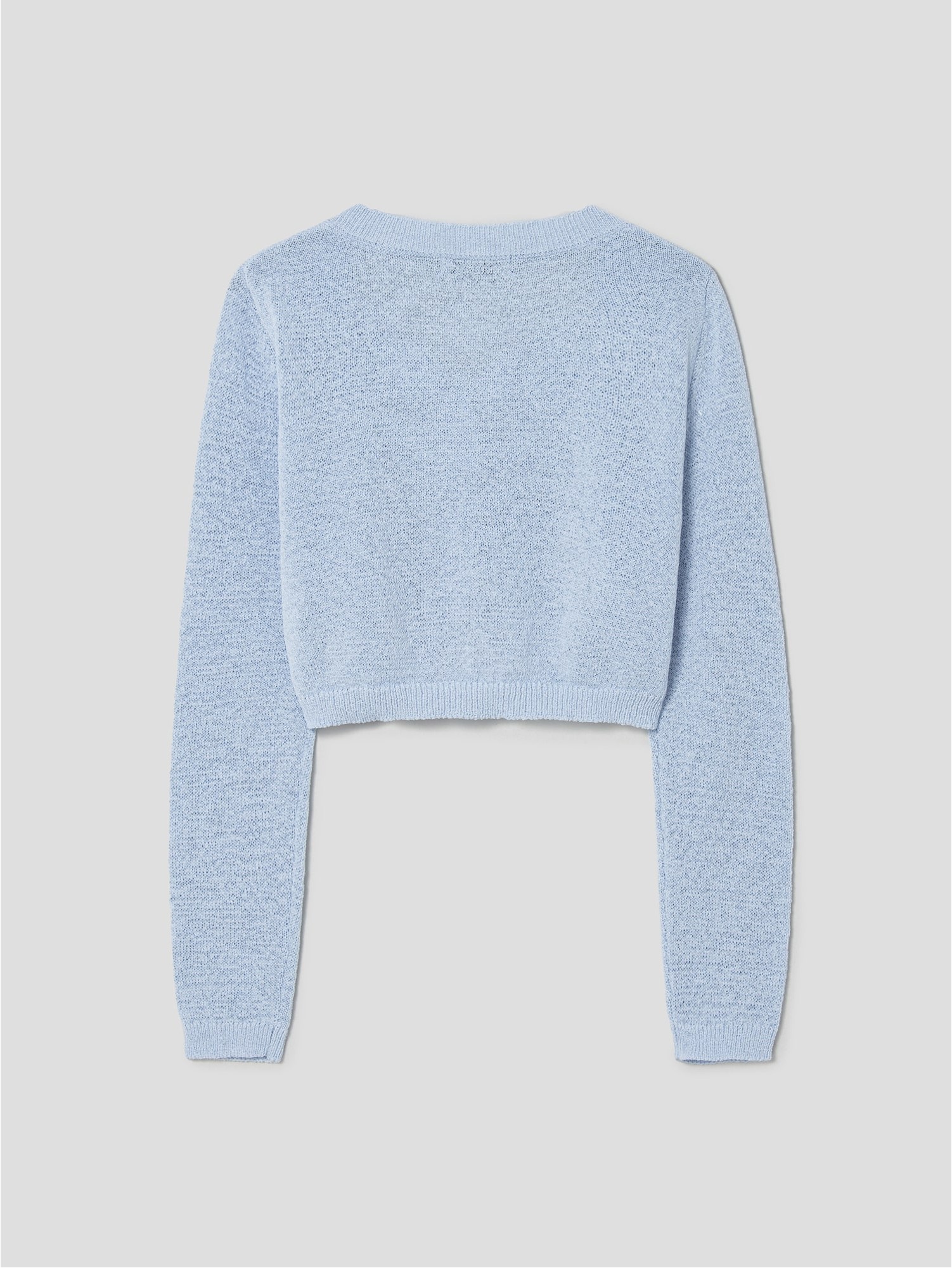 8seconds Heart Neck Crop Cardigan Sky Blue | Cardigans for Women | KOODING