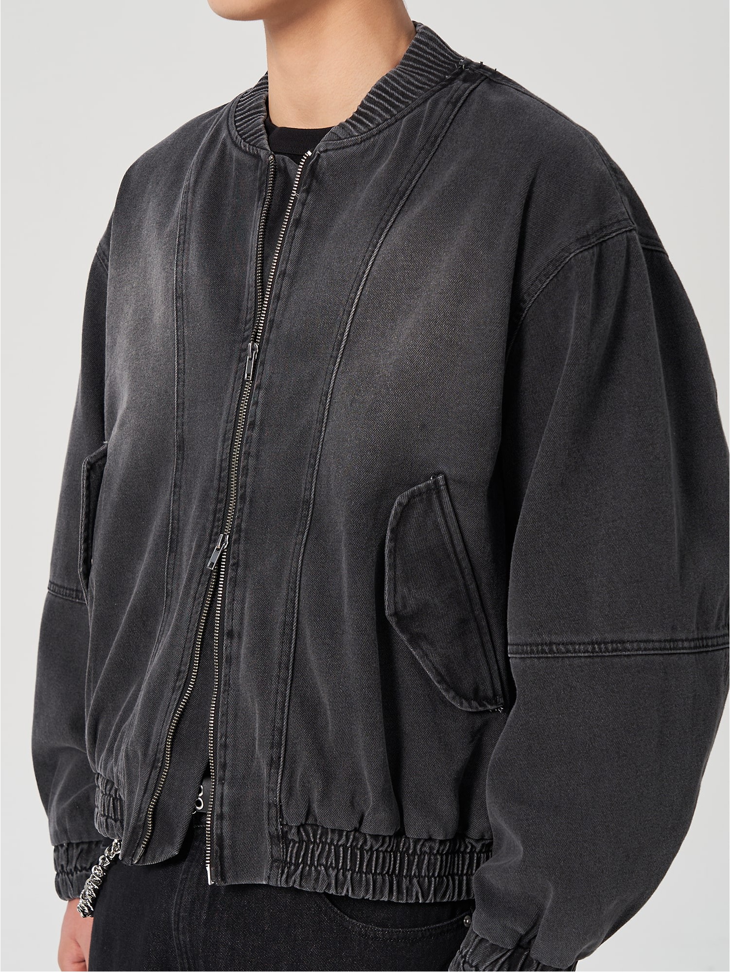 8seconds Washing Denim Zipup Blouson Ash | Jackets for Men | KOODING