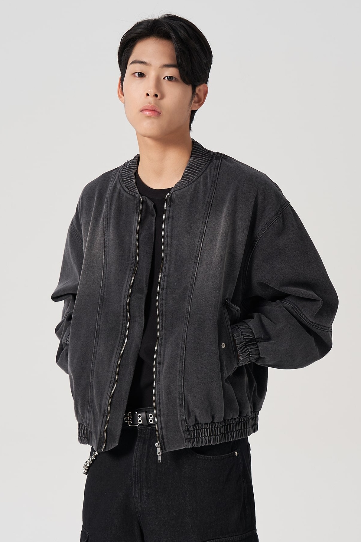 8seconds Washing Denim Zipup Blouson Ash | Jackets for Men | KOODING