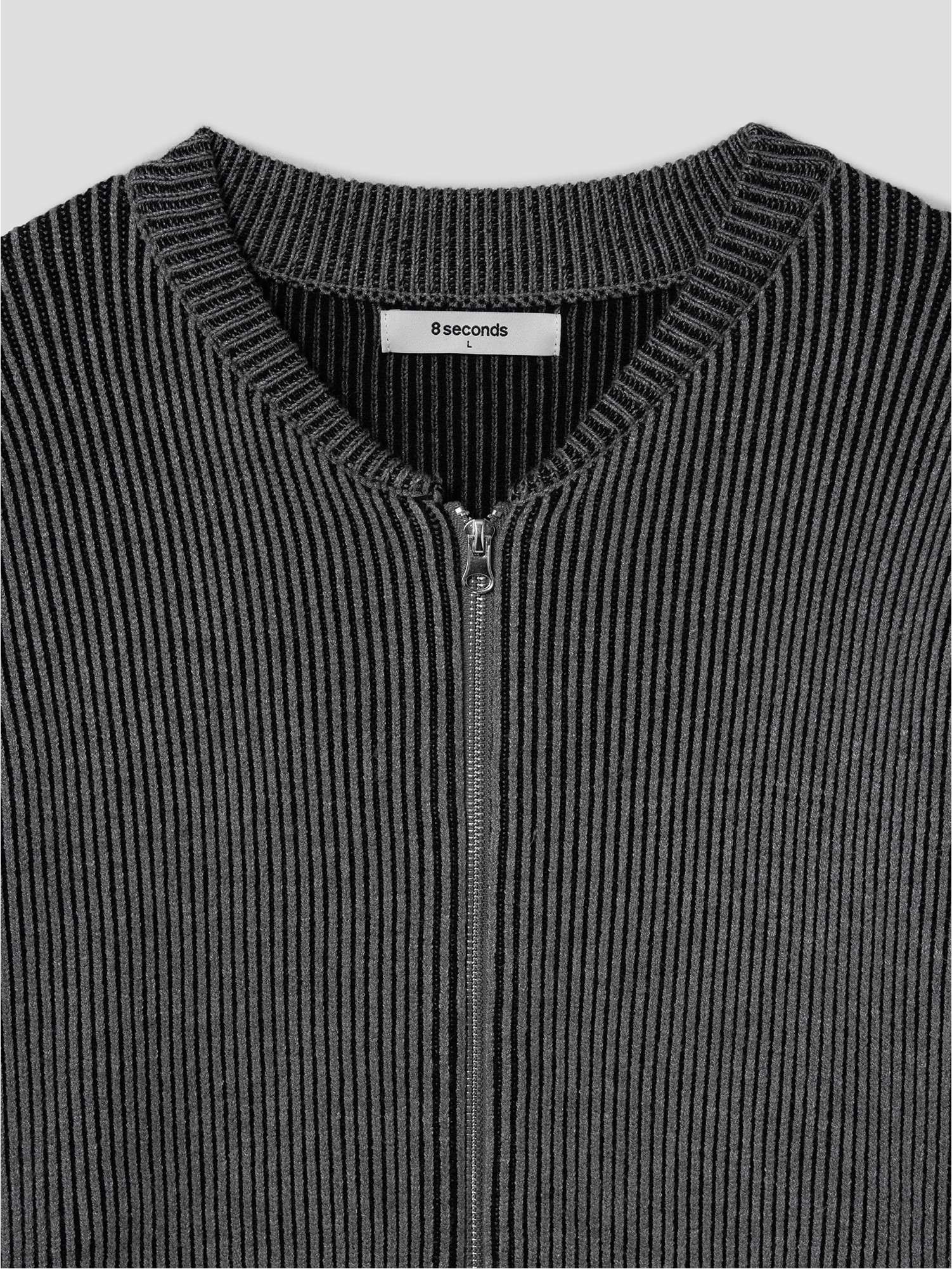 8seconds Textured Coloration Lettering Knit Cardigan Gray | Cardigans ...