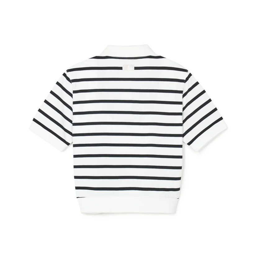 MLB Varsity Stripes Crop Collar Tee Shirt NY Yankees Ivory | Striped ...