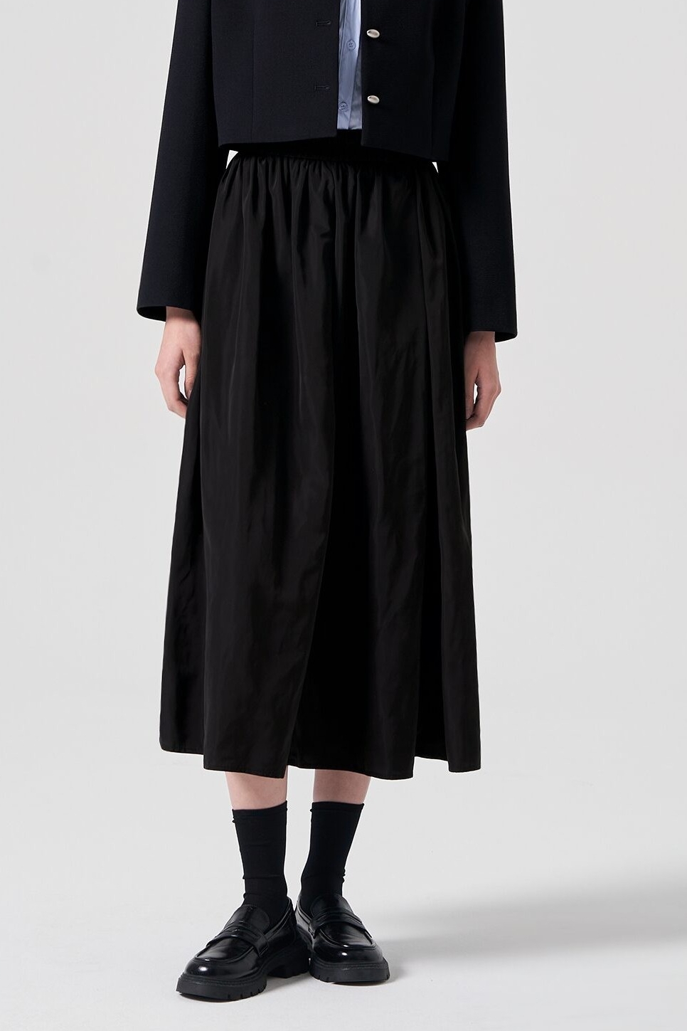 8seconds Poly Full Skirt Black | Maxi for Women | KOODING