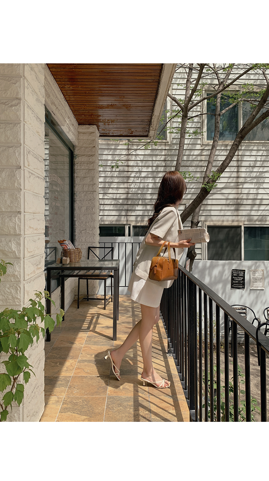 TWEE Df Linen Single Short Sleeve Jacket | KOODING