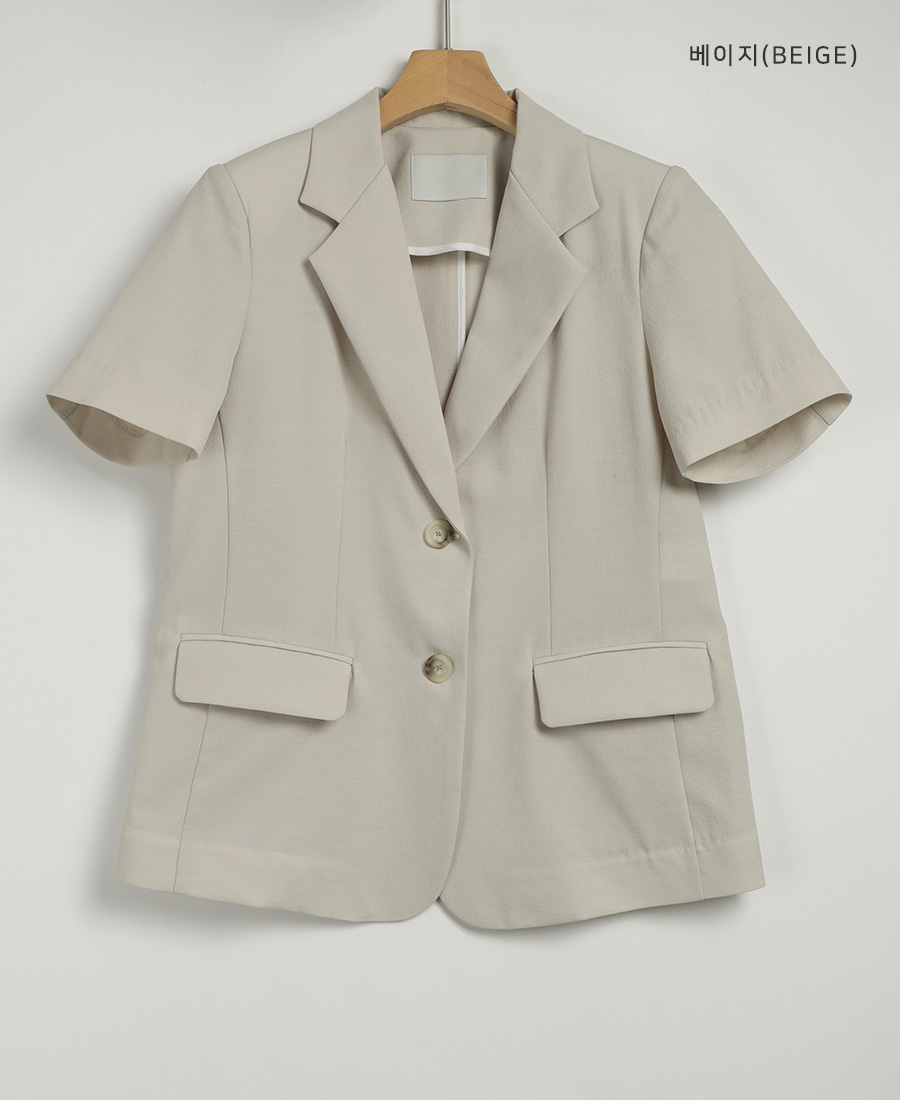 TWEE Df Linen Single Short Sleeve Jacket | KOODING