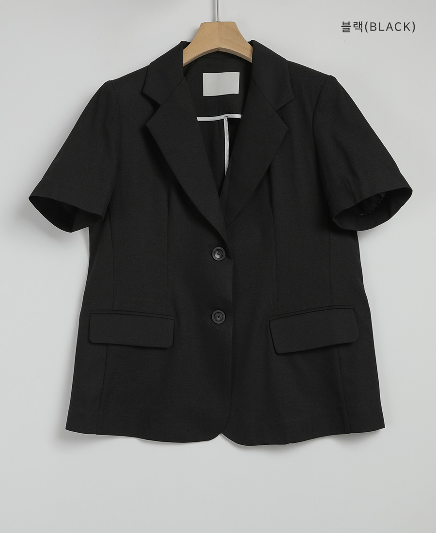 TWEE Df Linen Single Short Sleeve Jacket | KOODING