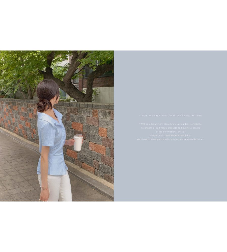 TWEE Moizen Open Collar Shirt Blouse | KOODING