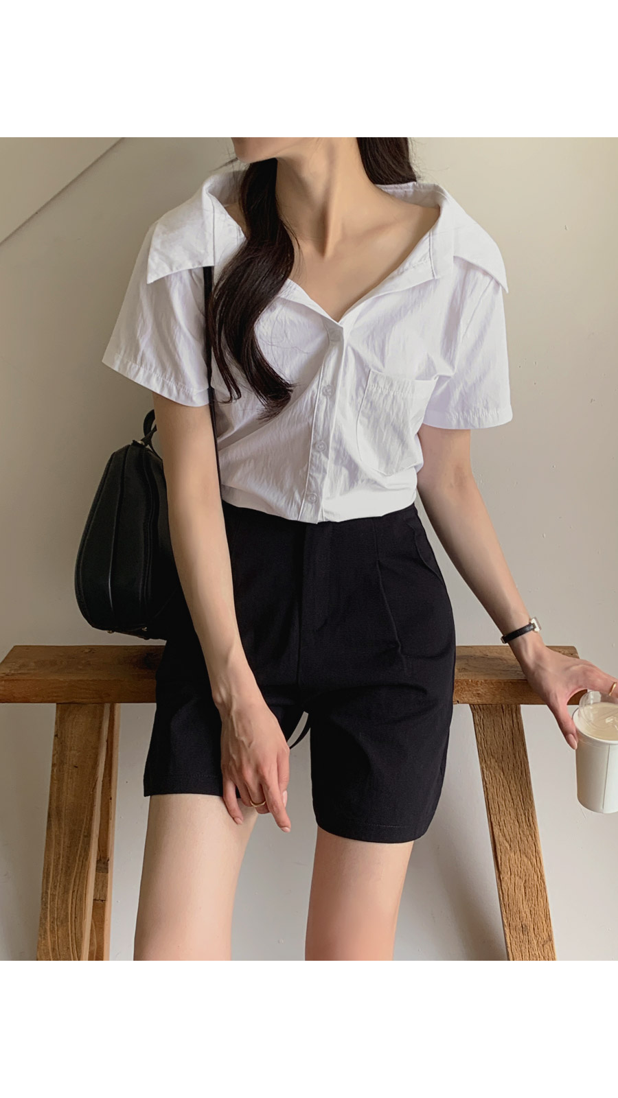 TWEE Moizen Open Collar Shirt Blouse | KOODING