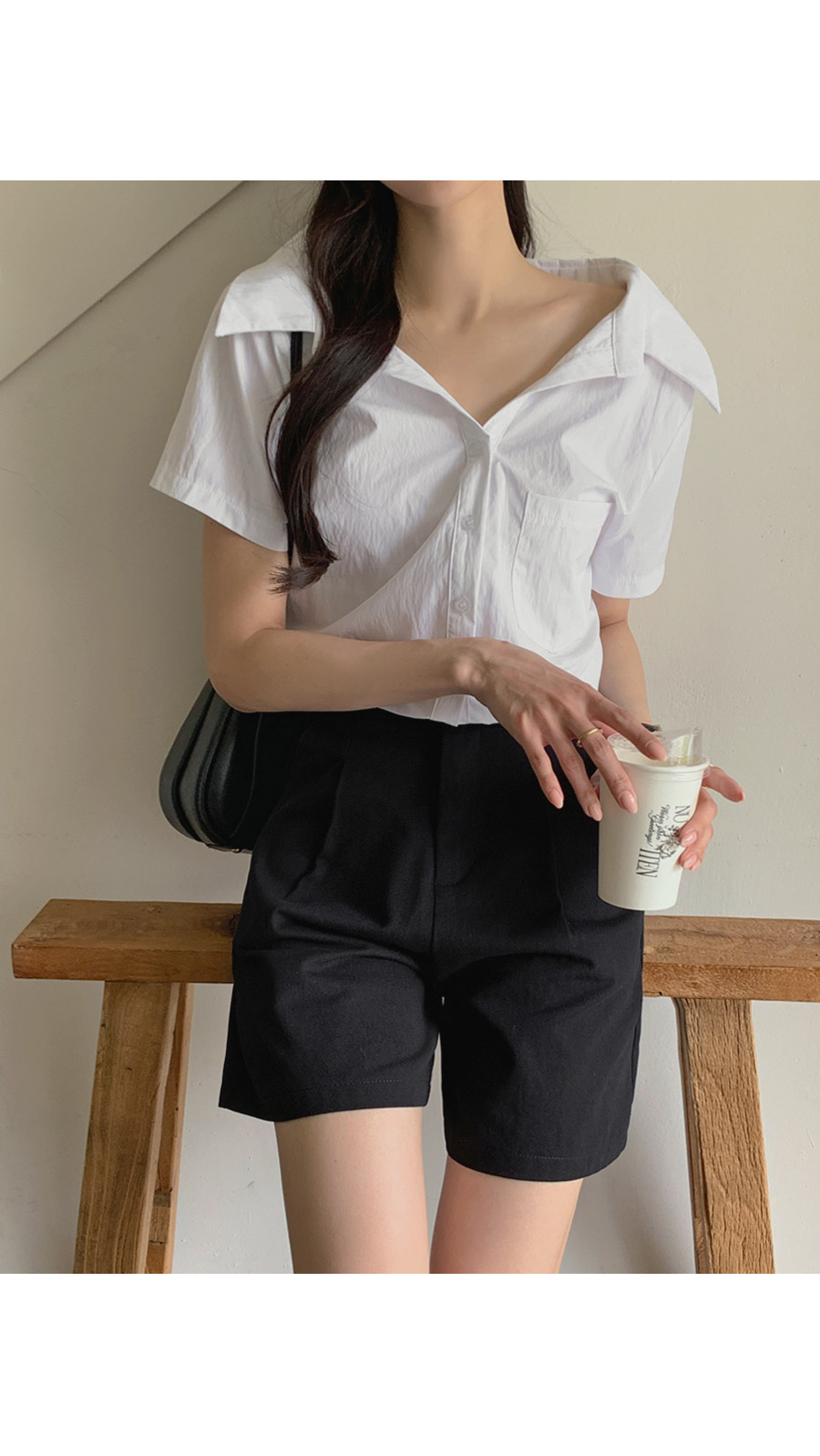 TWEE Moizen Open Collar Shirt Blouse | KOODING