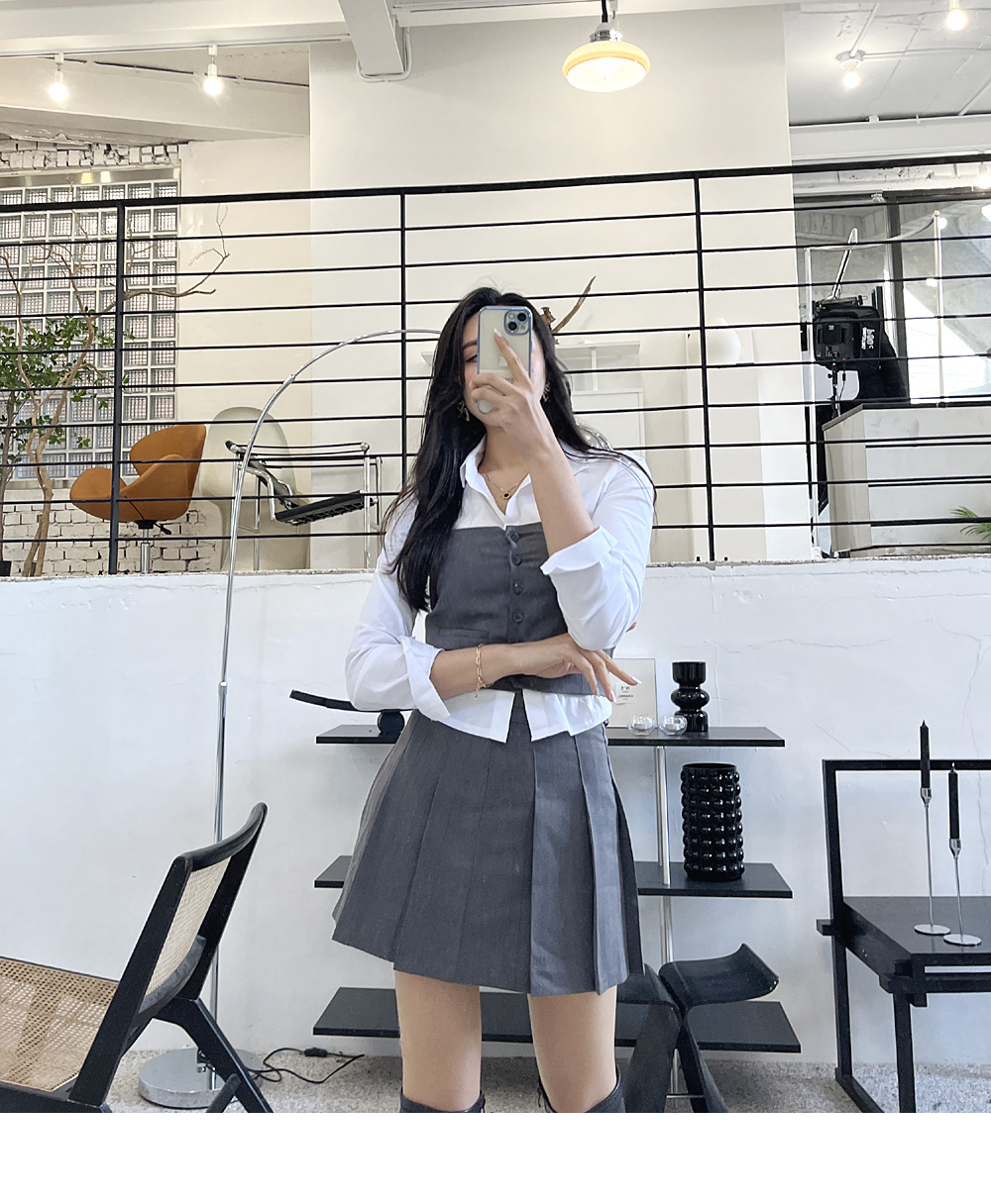 BLANC-CHIC Line Stretch Basic Shirt | KOODING