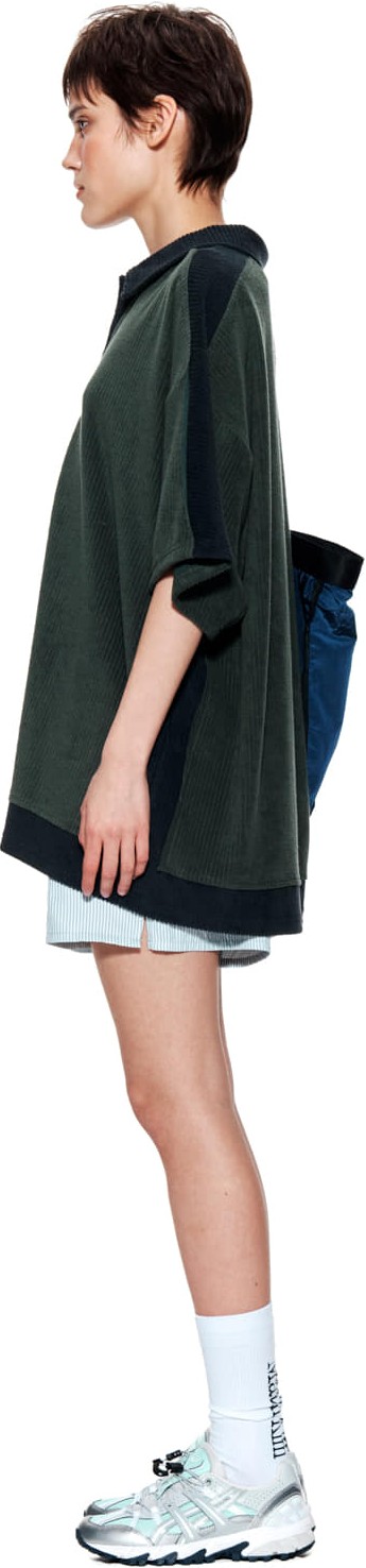 Matin Kim Color Block Pique Top In Green | Basic Tees for Matin Kim Color Block Pique Top In Green | Basic Tees for