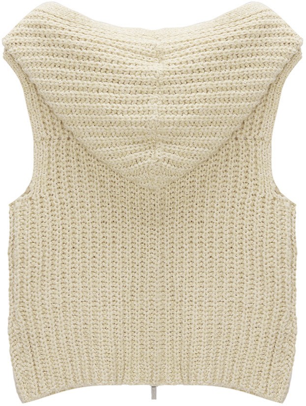 Matin Kim Pocket Hoody Zip Up Knit Vest In Light Yellow | Vests for ...