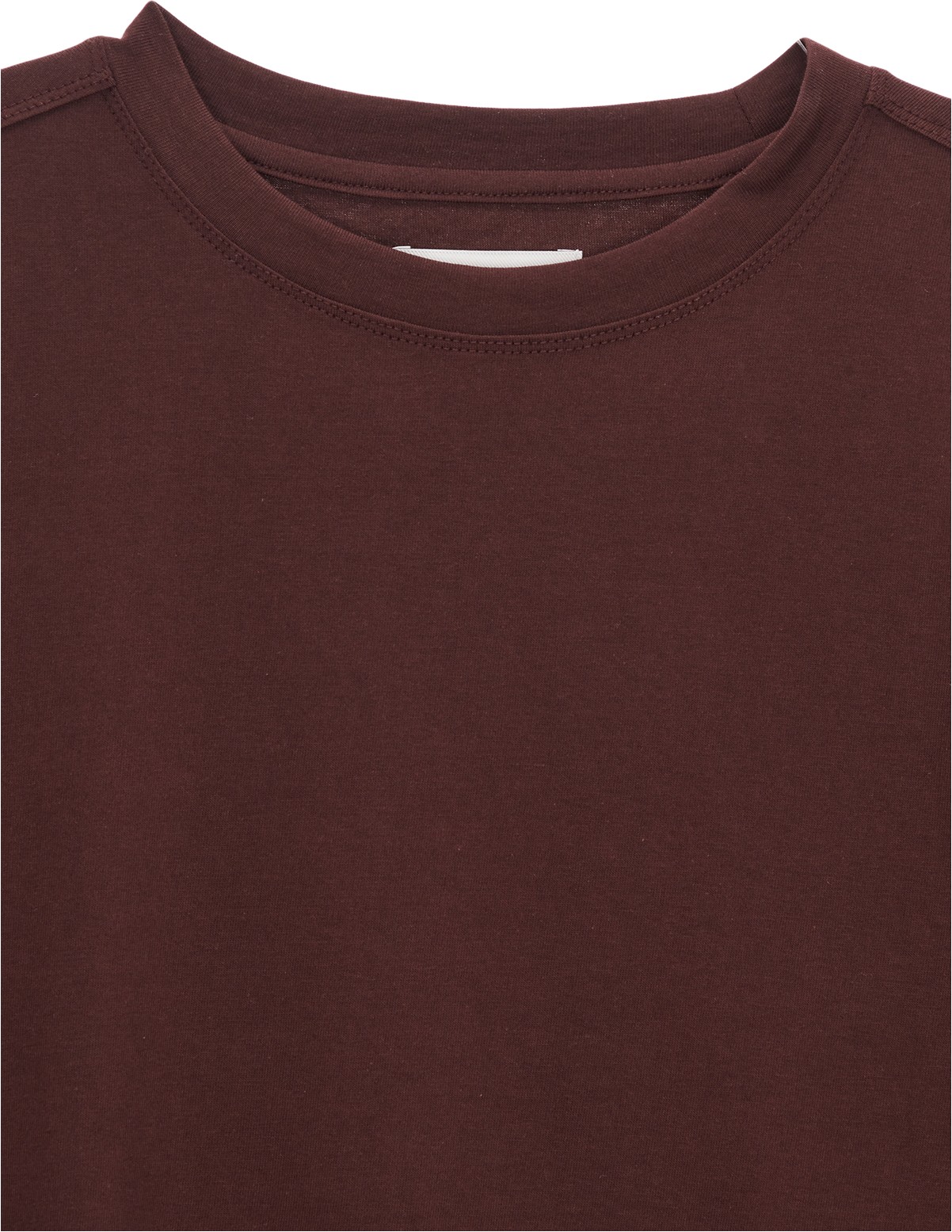 Matin Kim Side Logo Taping Boxy Top In Brown | Basic Tees for Women | KOODING