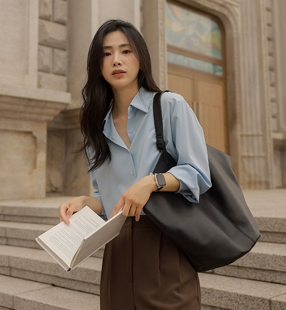 JUSTONE Modern Wrinkle-free Tension Good Blouse | KOODING